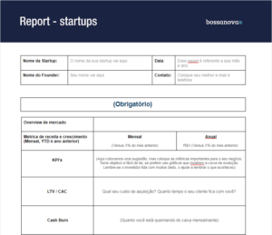 Modelo de Report para investidores - Bossa Nova Investimentos